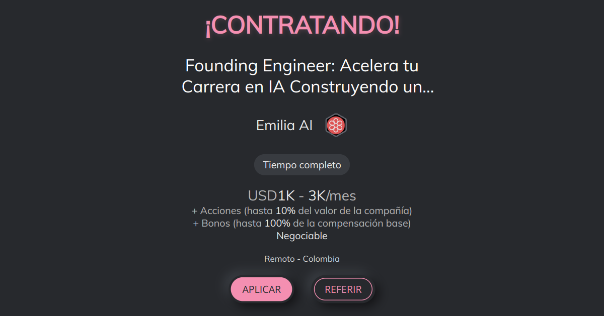 Founding Engineer: Acelera tu Carrera en IA Construyendo un Producto Global con un Equipo ...