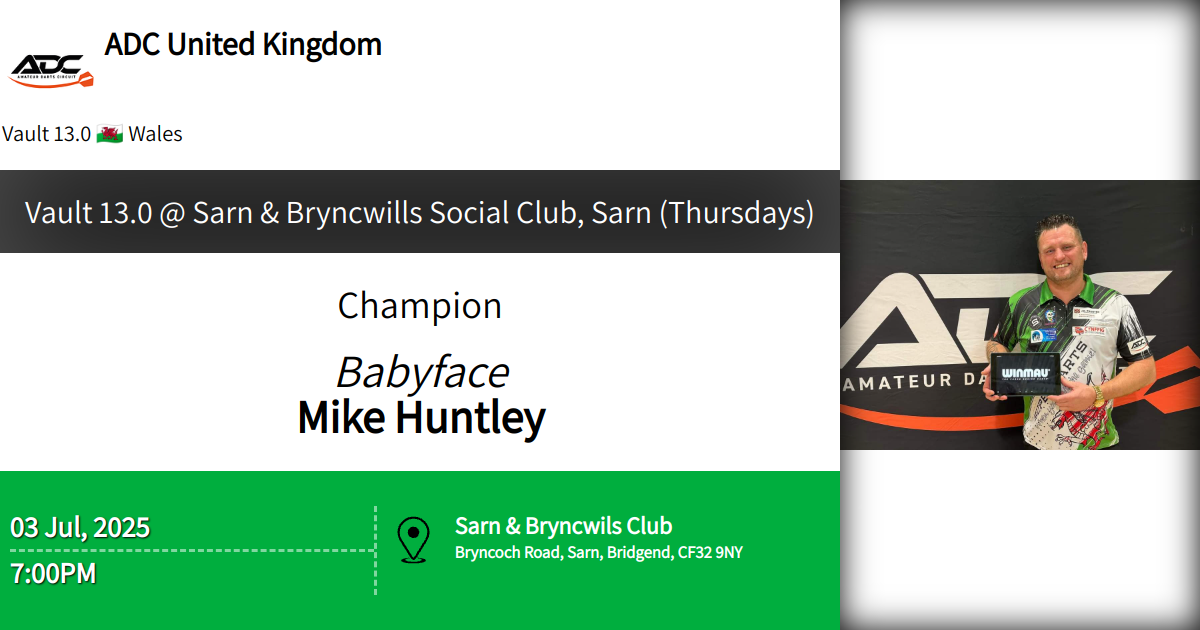 Vault 13.0 @ Sarn & Bryncwills Social Club, Sarn (Thursdays)