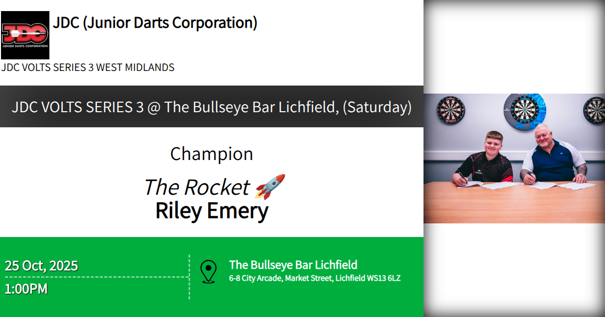 JDC VOLTS SERIES 3 @ The Bullseye Bar Lichfield, (Saturday)