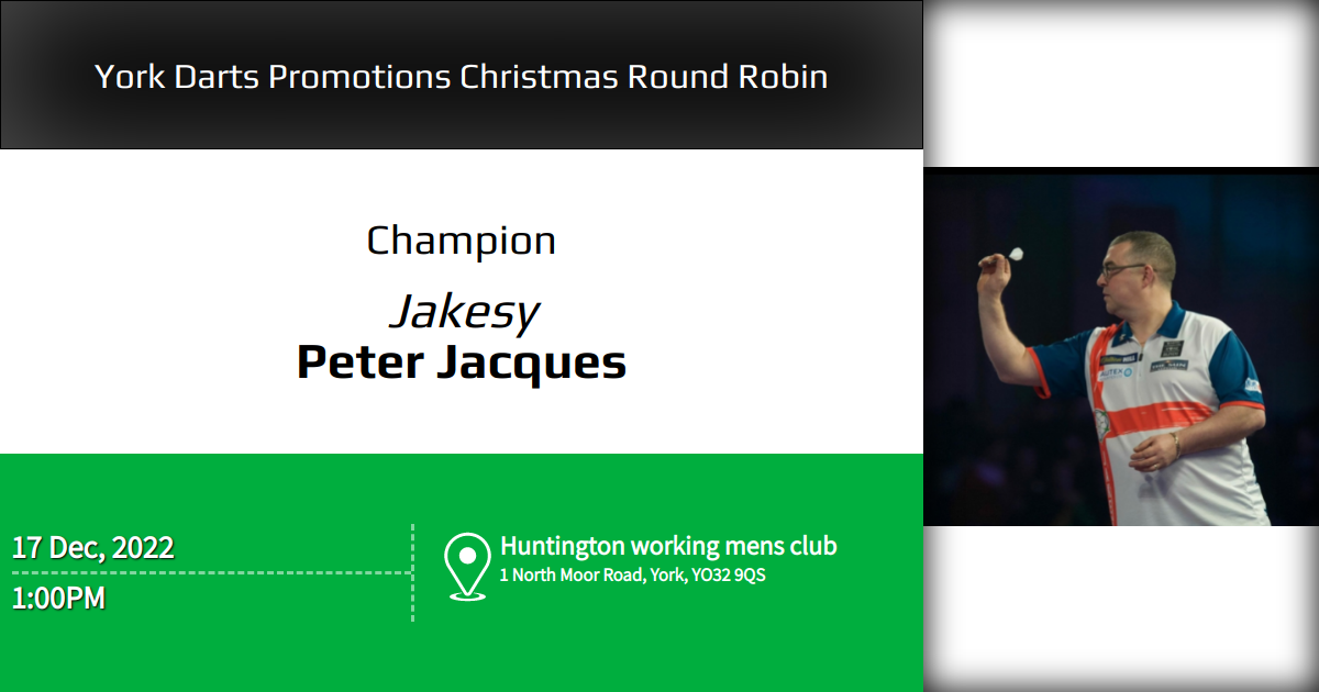 York Darts Promotions Christmas Round Robin