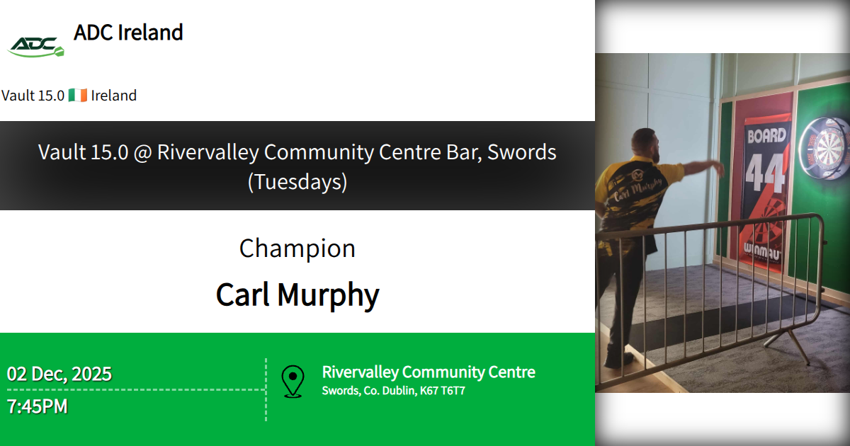 Vault 15.0 @ Rivervalley Community Centre Bar, Swords (Tuesdays)