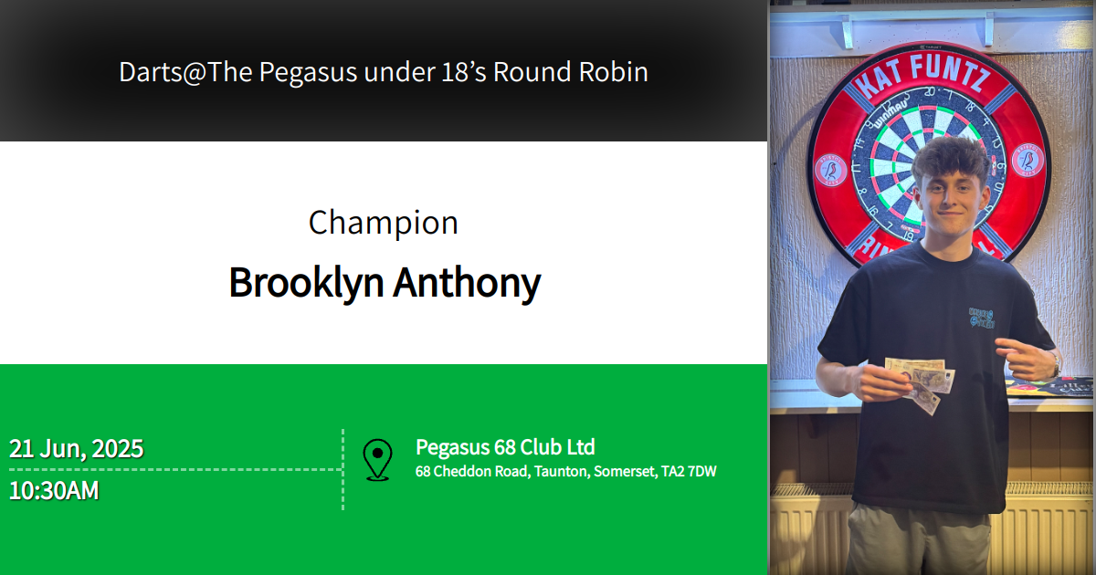 Darts@The Pegasus under 18’s Round Robin