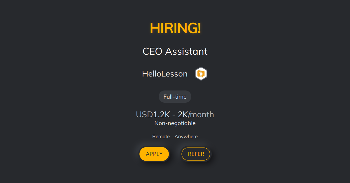 CEO Assistant at HelloLesson | Torre
