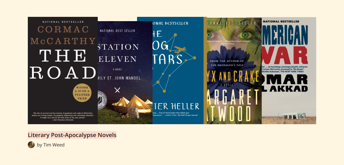 Literary Post-Apocalypse Novels | Booklisti