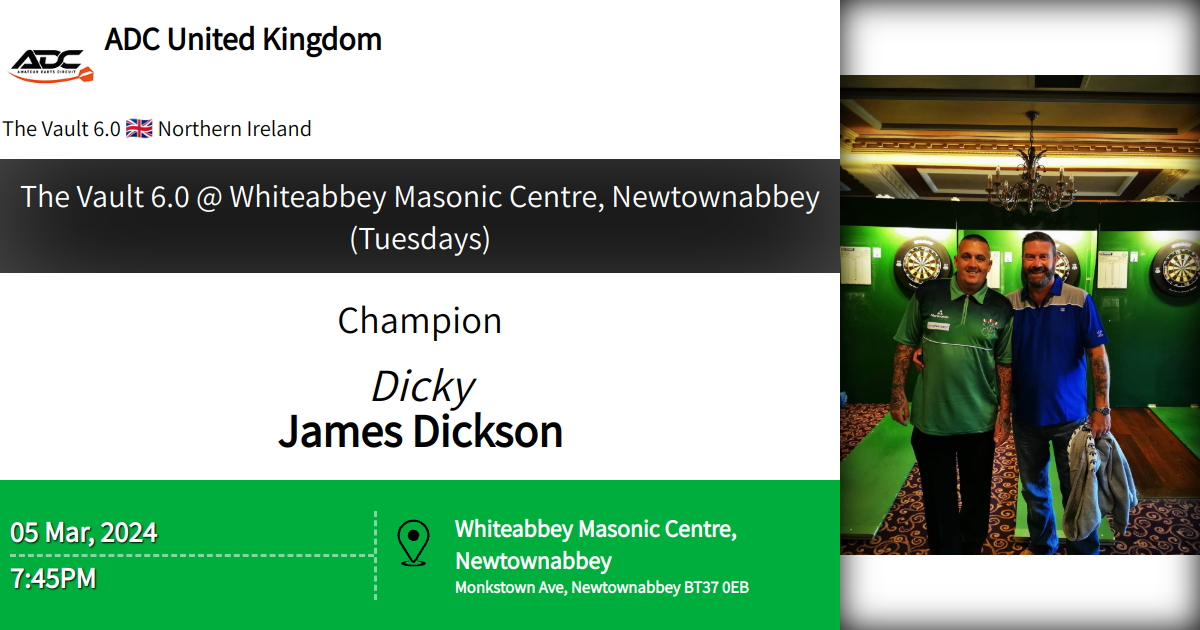 The Vault 6.0 @ Whiteabbey Masonic Centre, Newtownabbey (Tuesdays)