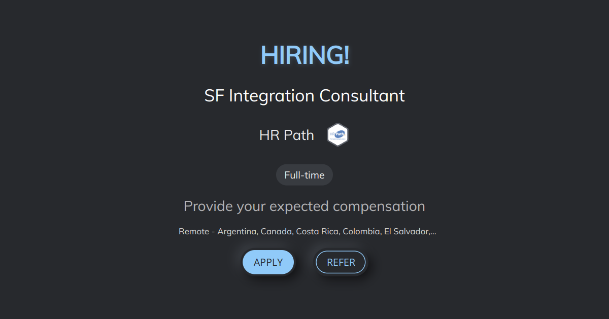 SF Integration Consultant at HR Path | Torre