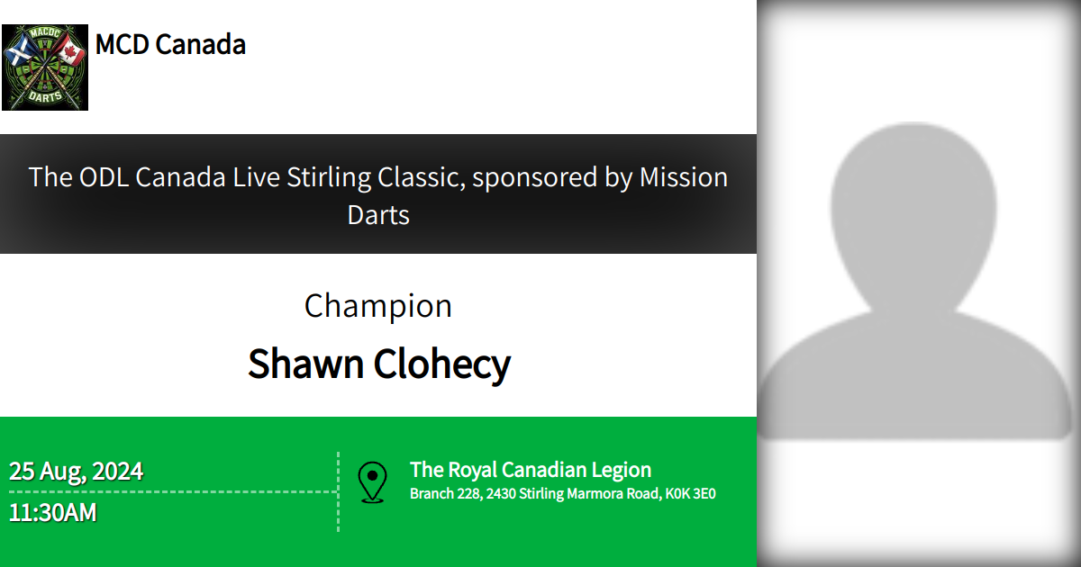 The ODL Canada Live Stirling Classic, sponsored by Mission Darts
