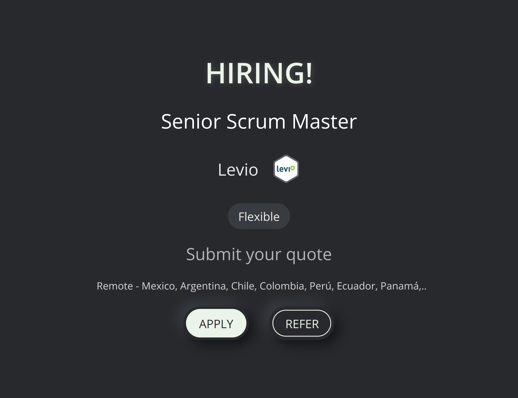 Senior Scrum Master at Levio | Torre