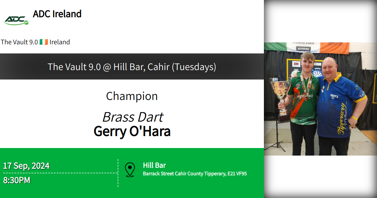 The Vault 9.0 @ Hill Bar, Cahir (Tuesdays)