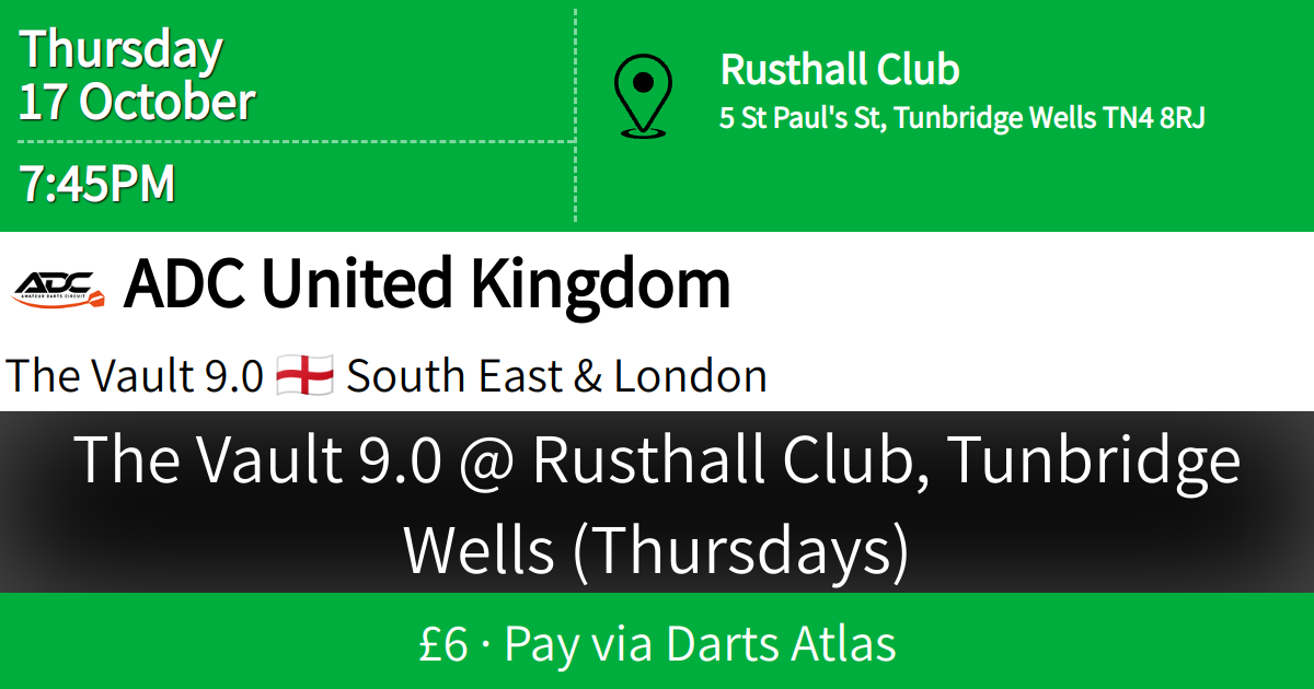 The Vault 9.0 @ Rusthall Club, Tunbridge Wells (Thursdays)