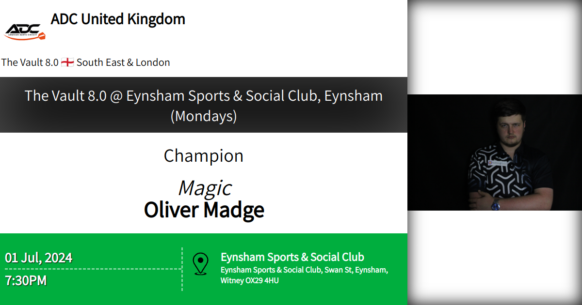 The Vault 8.0 @ Eynsham Sports & Social Club, Eynsham (Mondays)