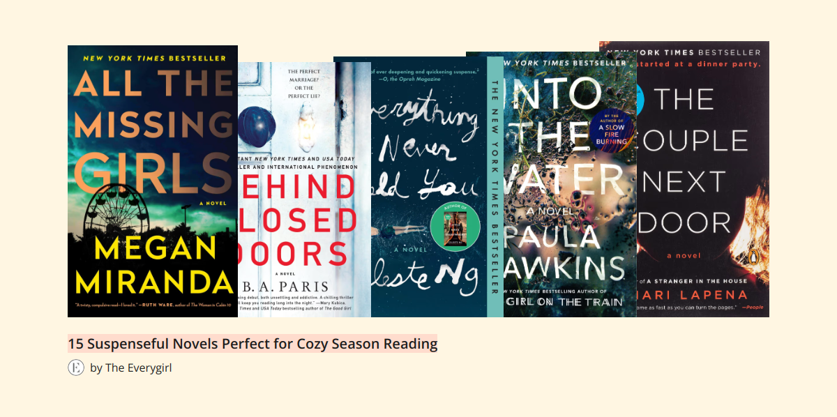 15 Suspenseful Novels Perfect for Cozy Season Reading | Booklisti