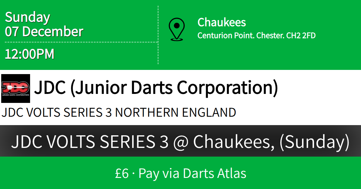 JDC VOLTS SERIES 3 @ Chaukees, (Sunday)