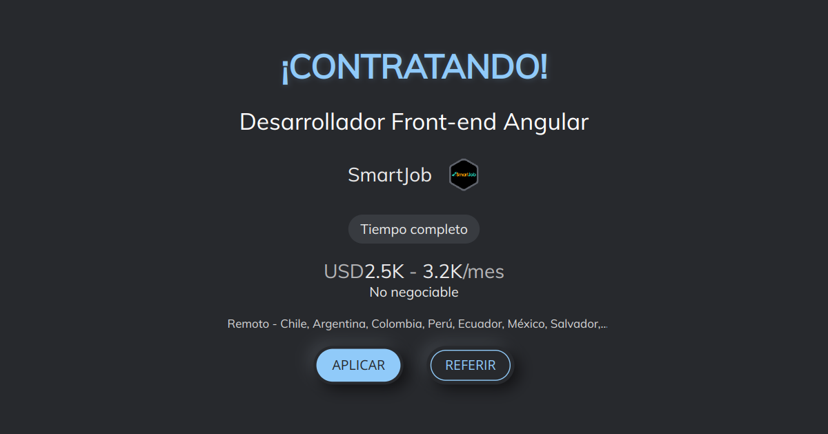 Desarrollador Front-end Angular en SmartJob | Torre