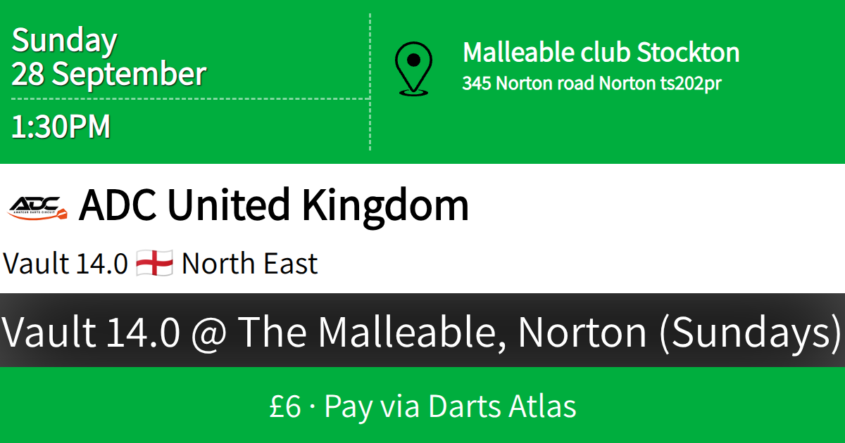 Vault 14.0 @ The Malleable, Norton (Sundays)