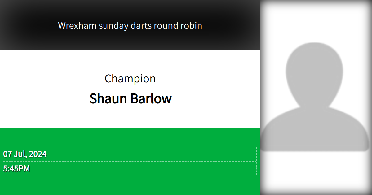 Wrexham sunday darts round robin