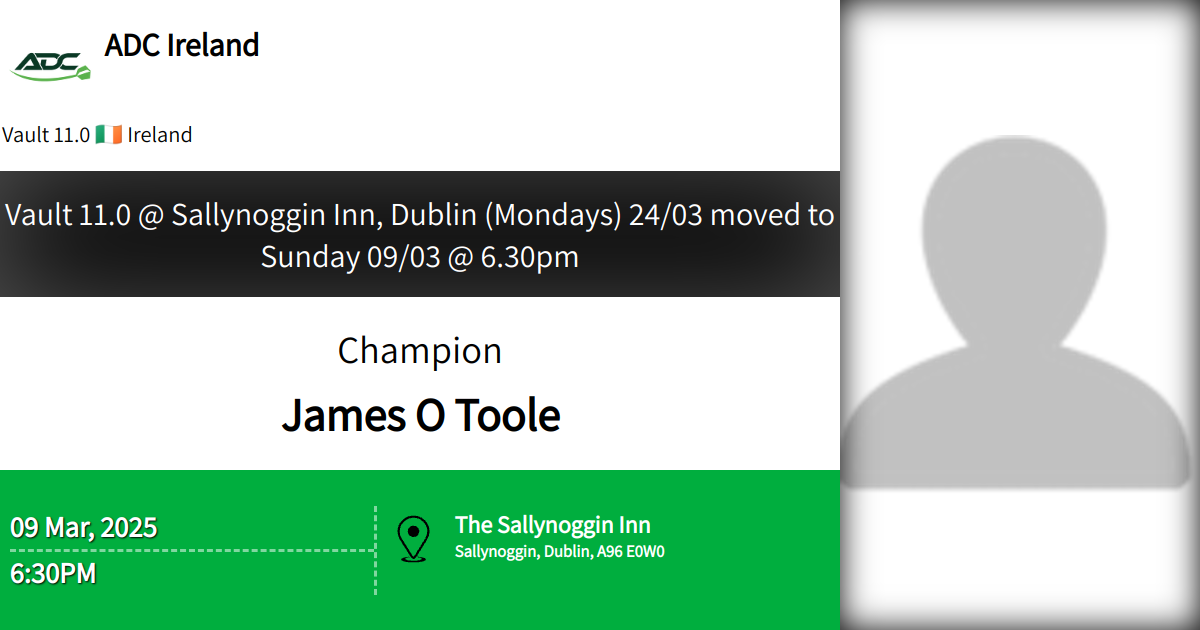 Vault 11.0 @ Sallynoggin Inn, Dublin (Mondays) 24/03 moved to Sunday 09 ...