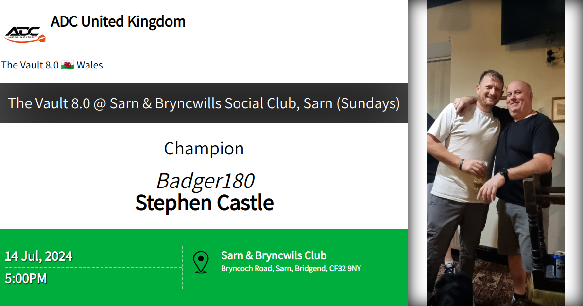 The Vault 8.0 @ Sarn & Bryncwills Social Club, Sarn (Sundays)