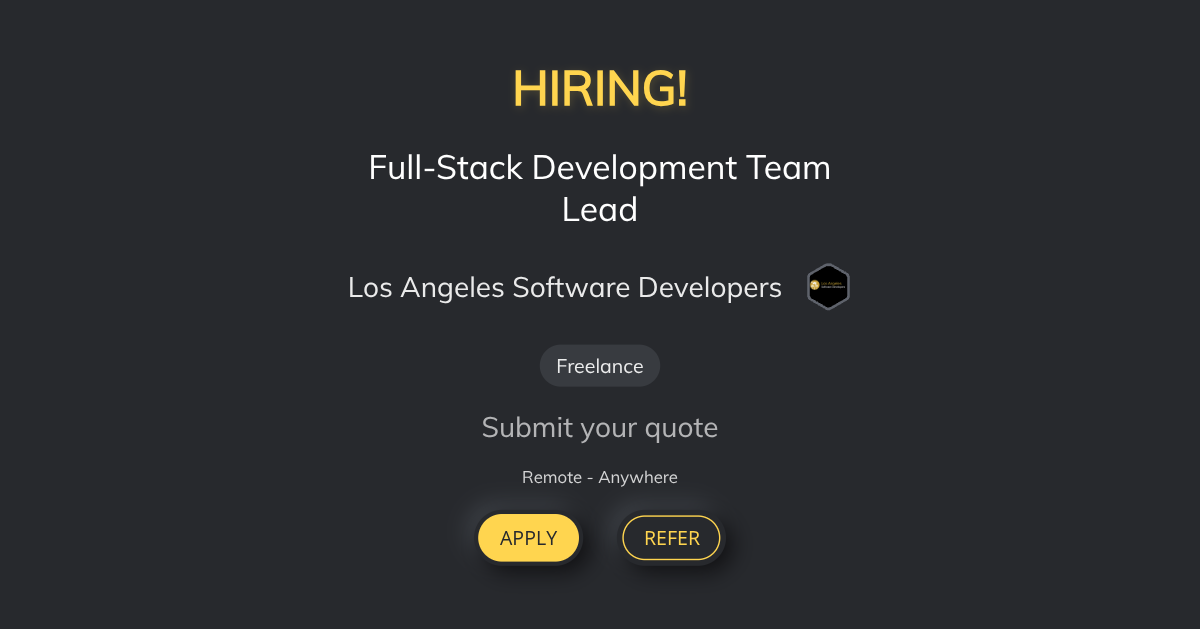 Full-Stack Development Team Lead at Los Angeles Software Developers | Torre
