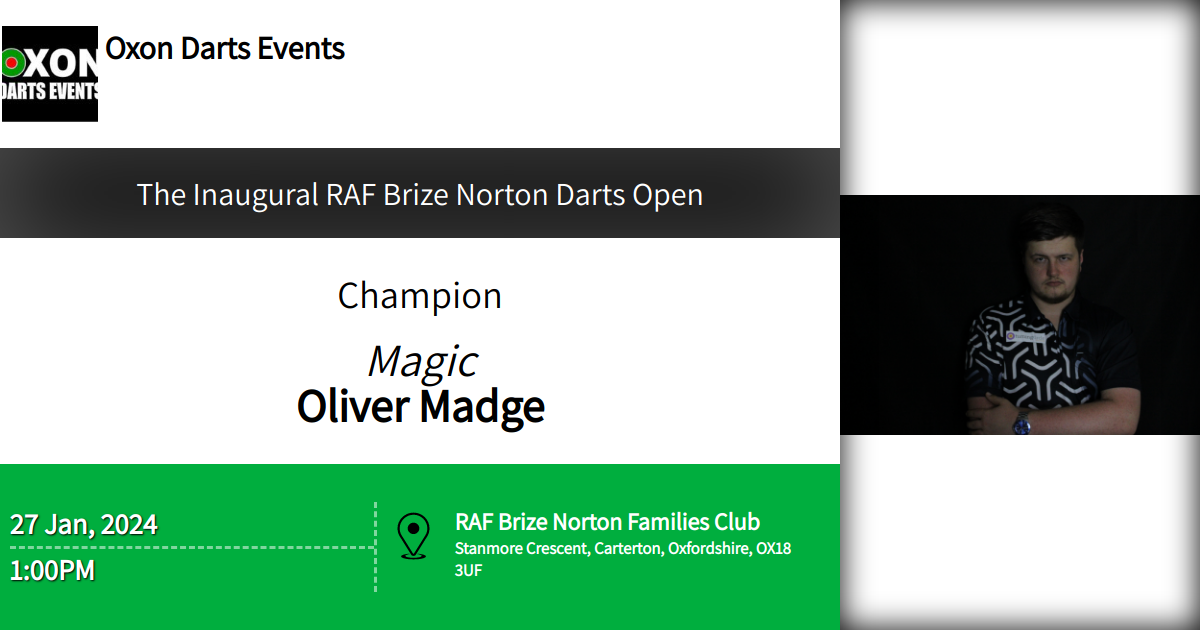 The Inaugural RAF Brize Norton Darts Open
