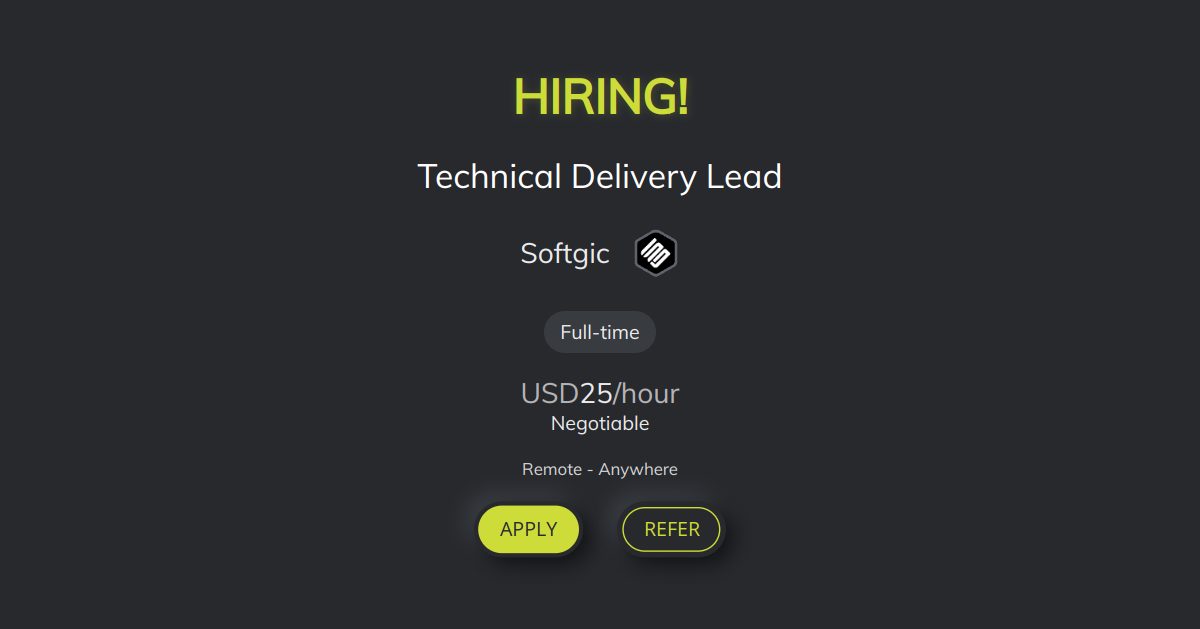 Technical Delivery Lead at Softgic | Torre