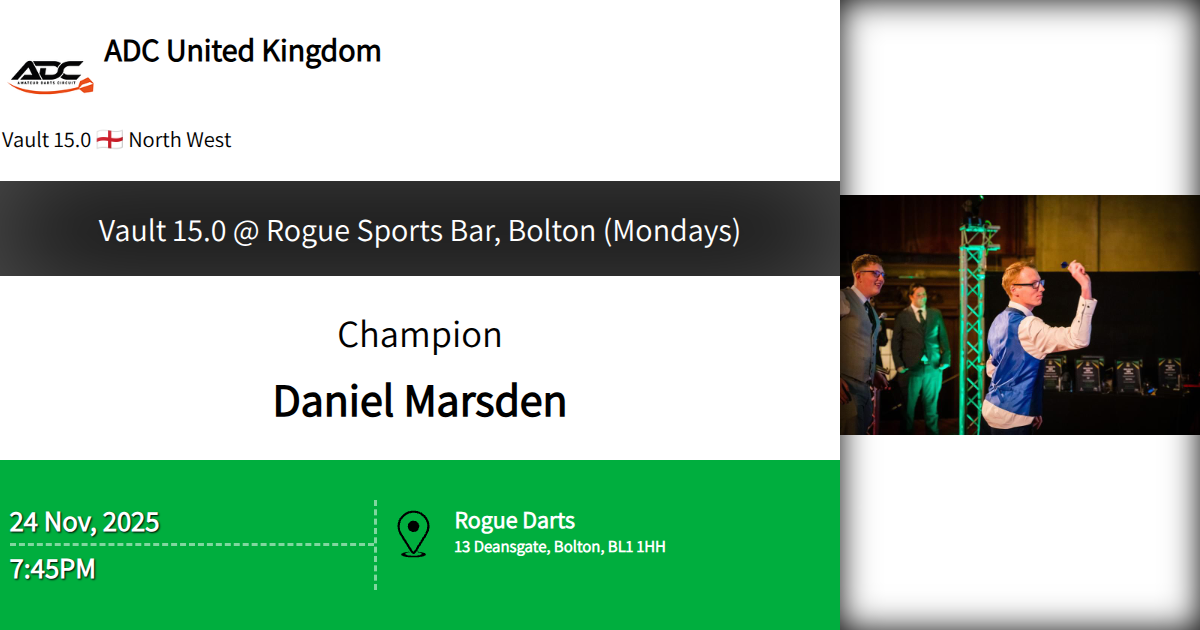 Vault 15.0 @ Rogue Sports Bar, Bolton (Mondays)