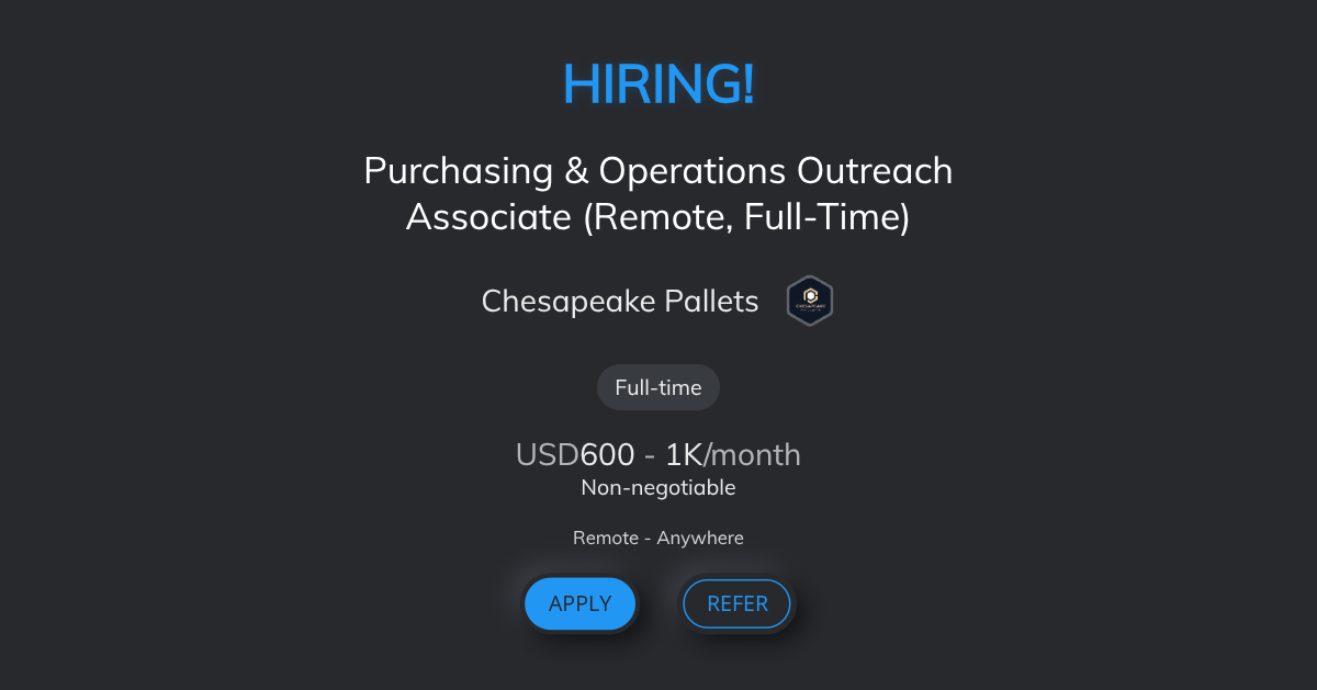 Purchasing & Operations Outreach Associate (Remote, Full-Time) at ...