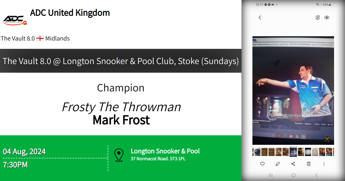 The Vault 8.0 @ Longton Snooker & Pool Club, Stoke (Sundays)