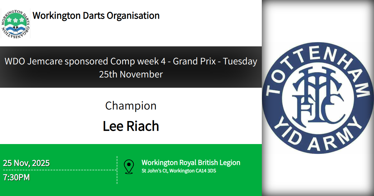 WDO Jemcare sponsored Comp week 4 - Grand Prix - Tuesday 25th November