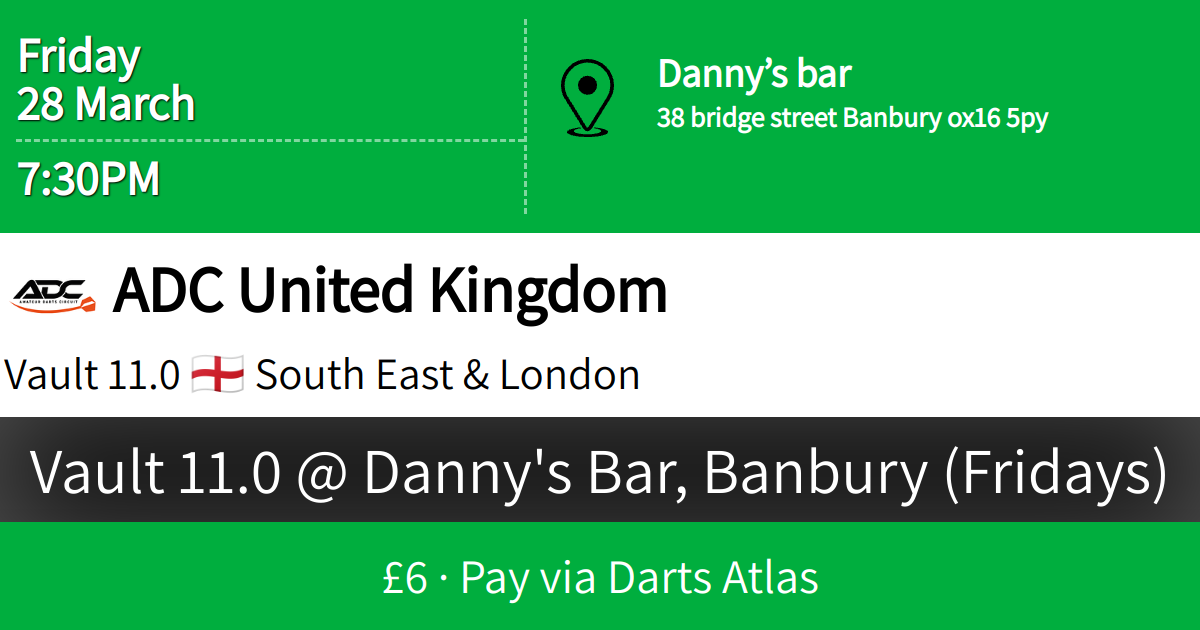 Vault 11.0 @ Danny's Bar, Banbury (Fridays)