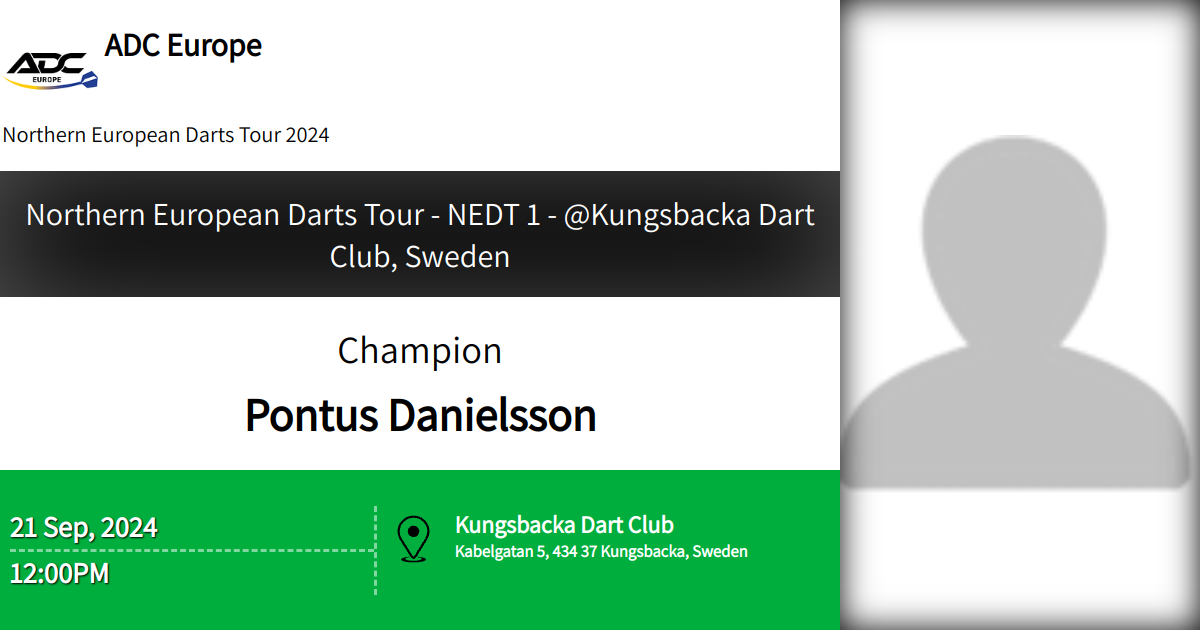 Northern European Darts Tour - NEDT 1 - @Kungsbacka Dart Club, Sweden