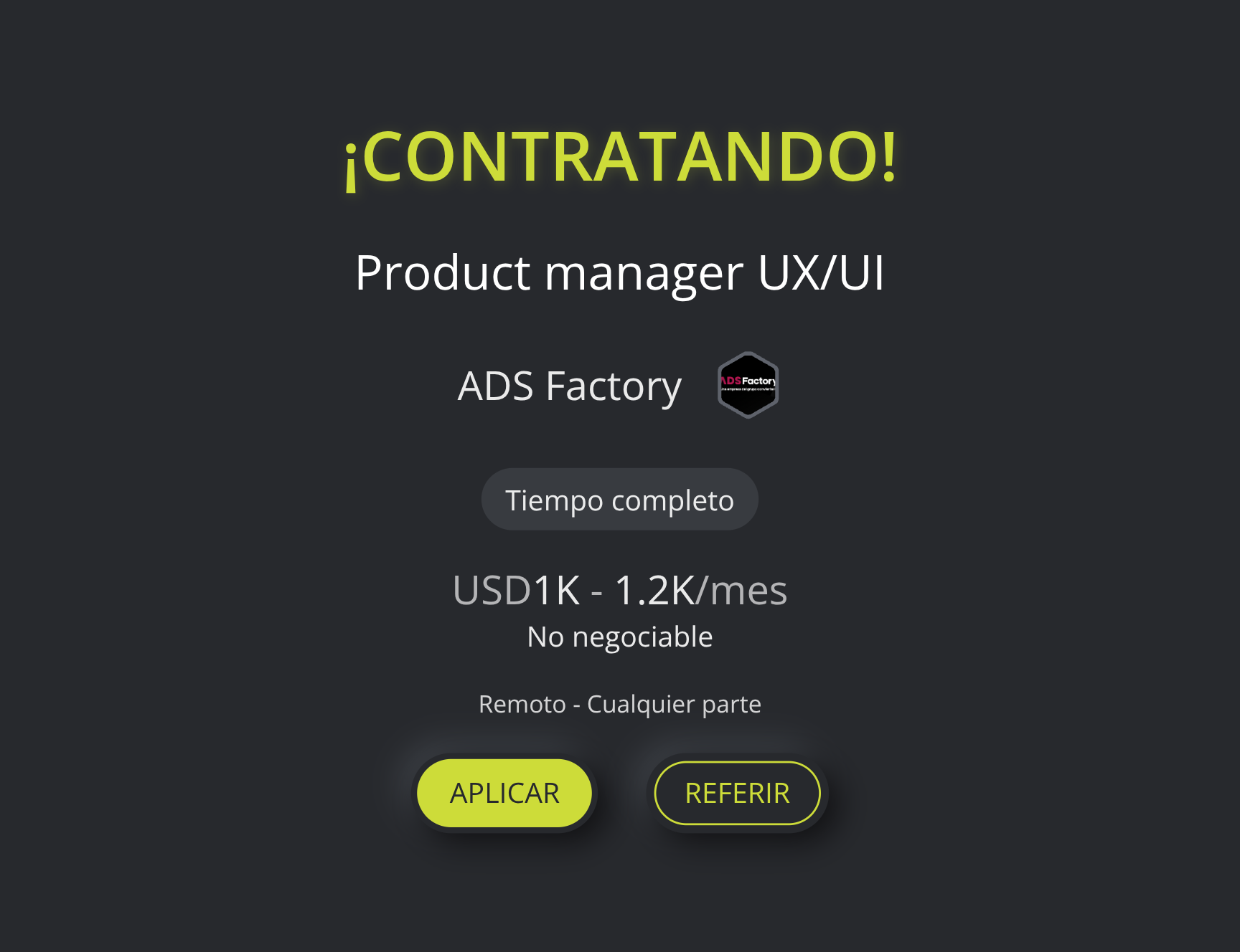Product manager UX/UI en ADS Factory | Torre