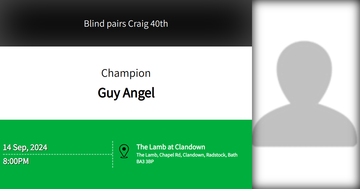 Blind pairs Craig 40th