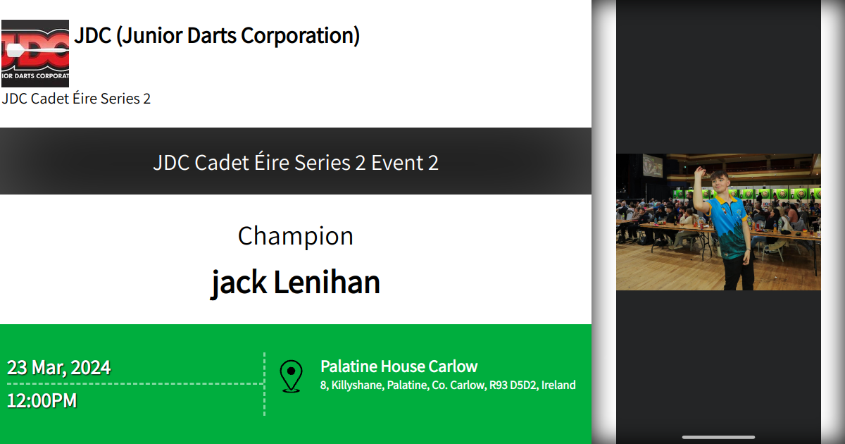 JDC Cadet Éire Series 2 Event 2