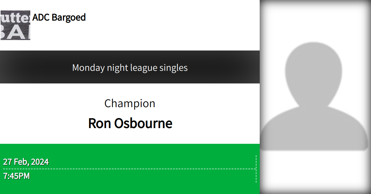 Monday night league singles