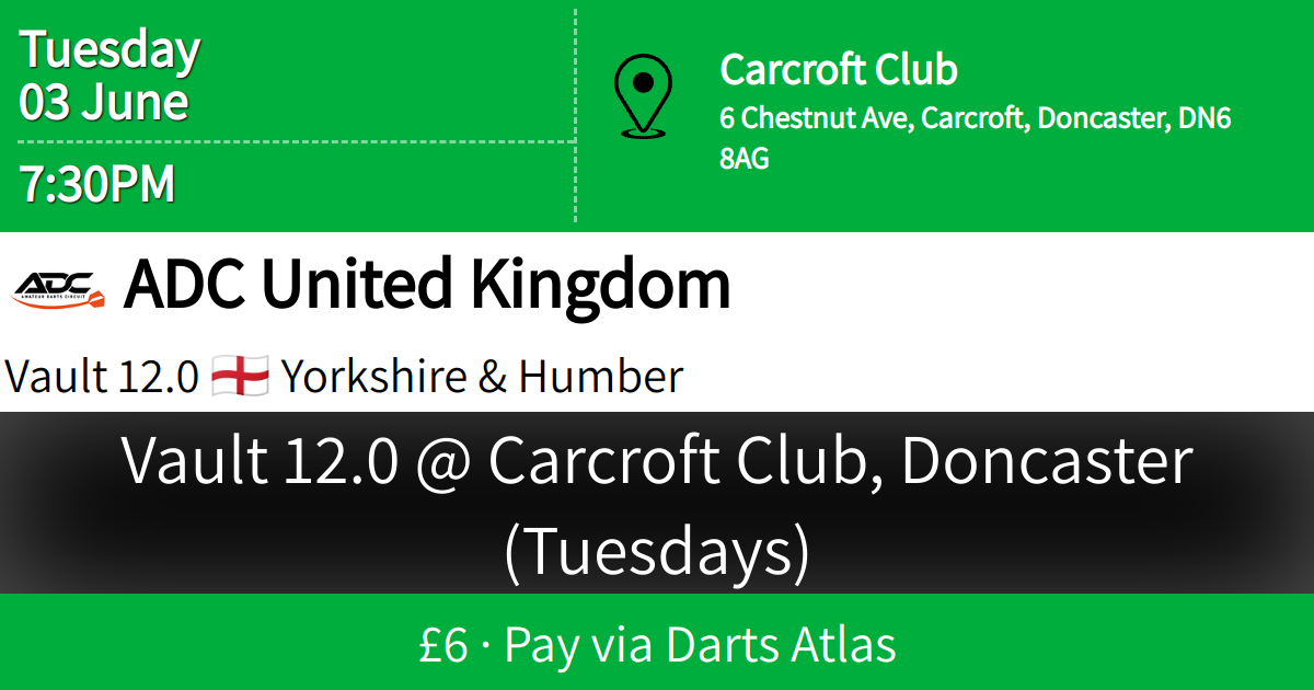 Vault 12.0 @ Carcroft Club, Doncaster (Tuesdays)
