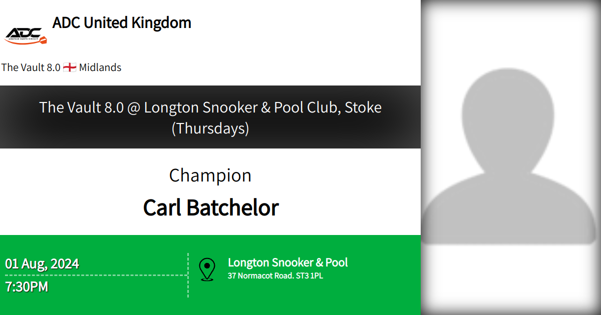 The Vault 8.0 @ Longton Snooker & Pool Club, Stoke (Thursdays)
