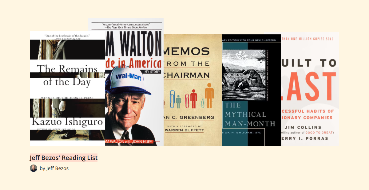 Jeff Bezos' Reading List | Booklisti
