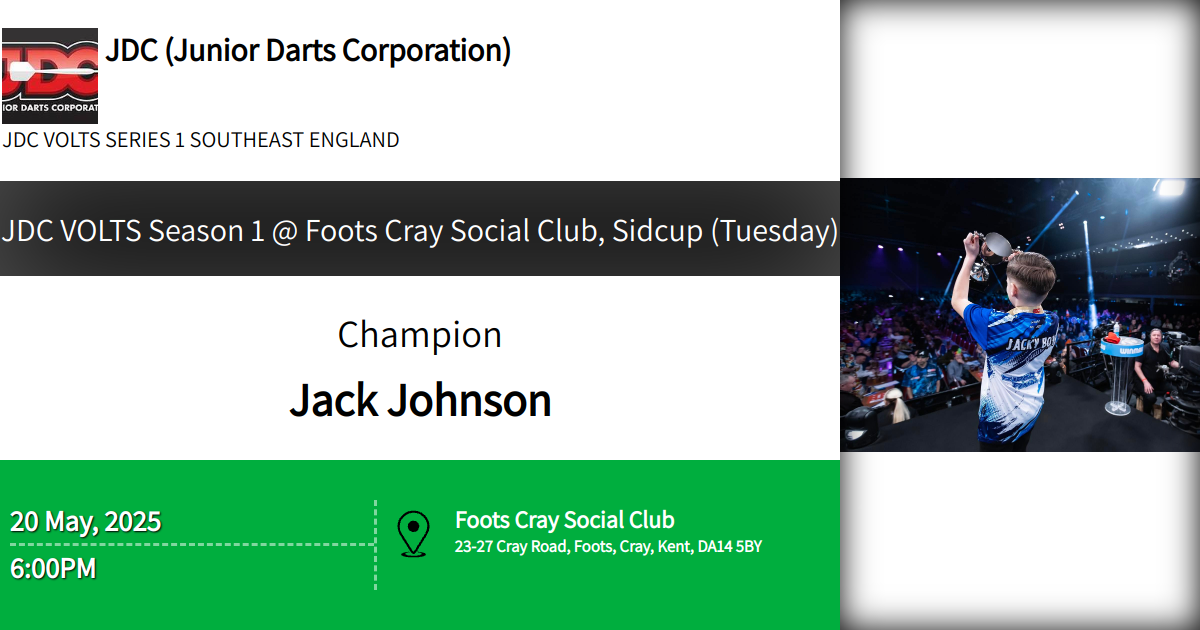 JDC VOLTS Season 1 @ Foots Cray Social Club, Sidcup (Tuesday)