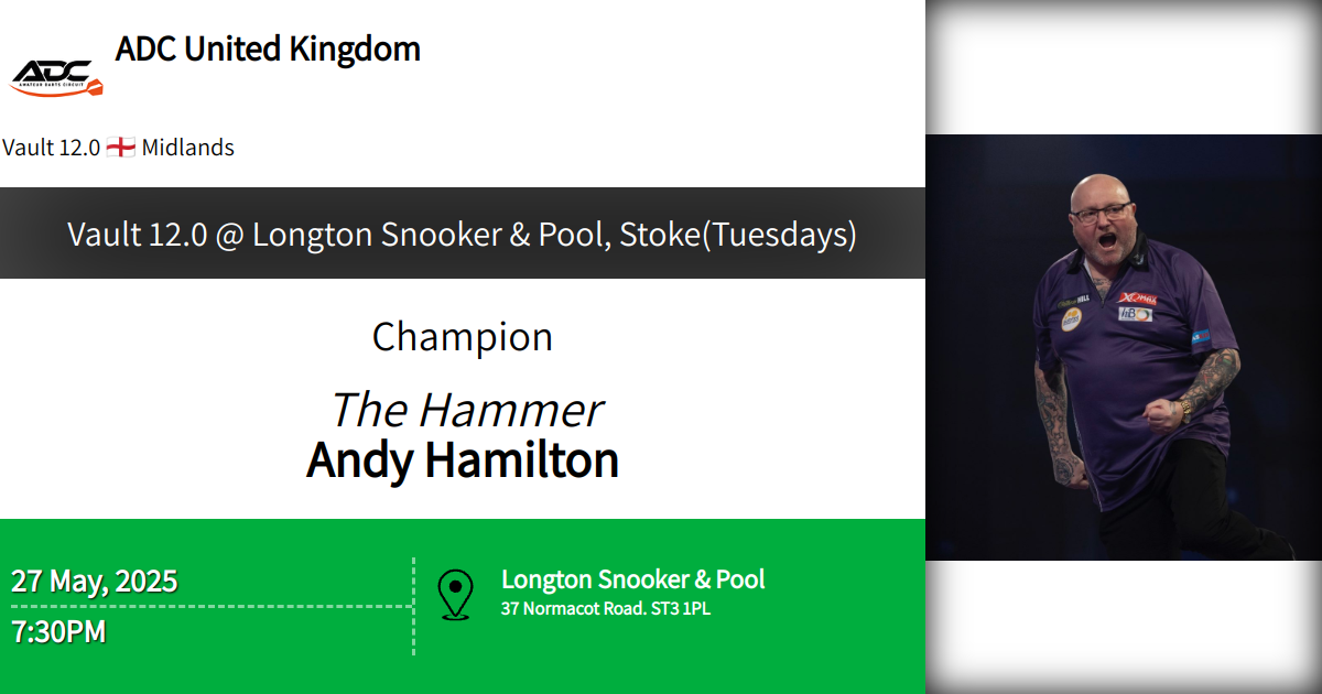 Vault 12.0 @ Longton Snooker & Pool, Stoke(Tuesdays)