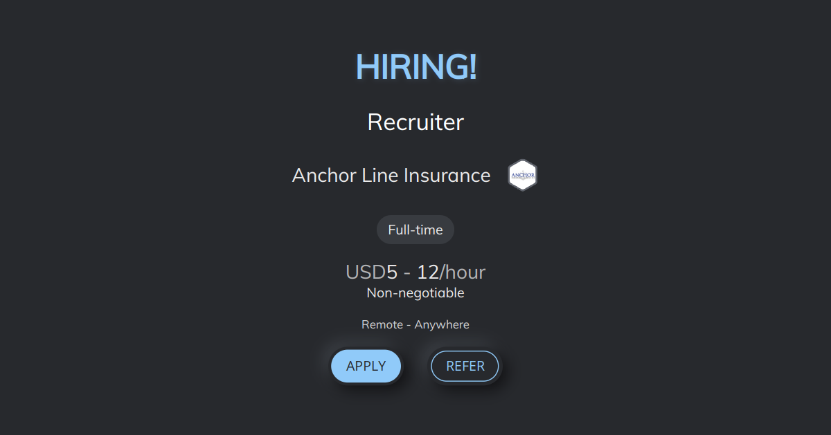 Recruiter at Anchor Line Insurance | Torre