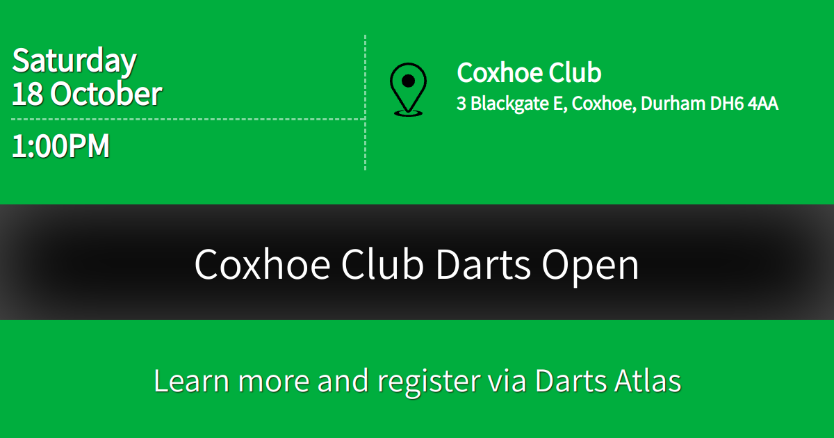 Coxhoe Club Darts Open