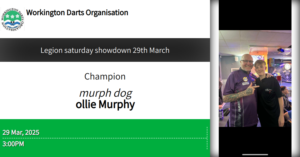 Legion saturday showdown 29th March