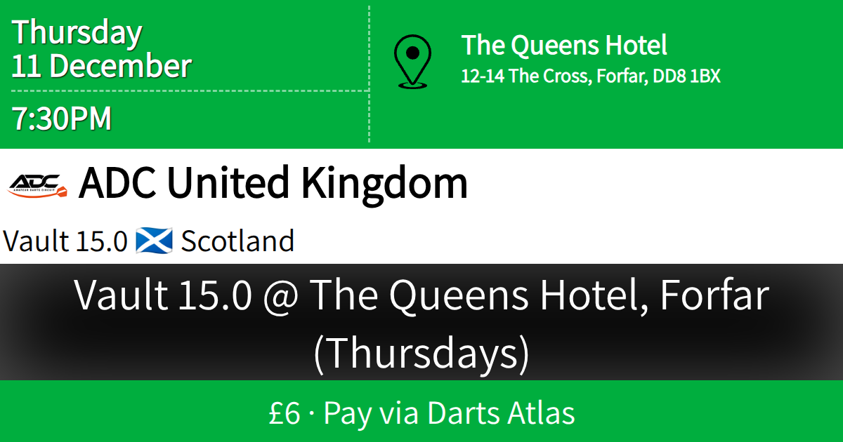Vault 15.0 @ The Queens Hotel, Forfar (Thursdays)