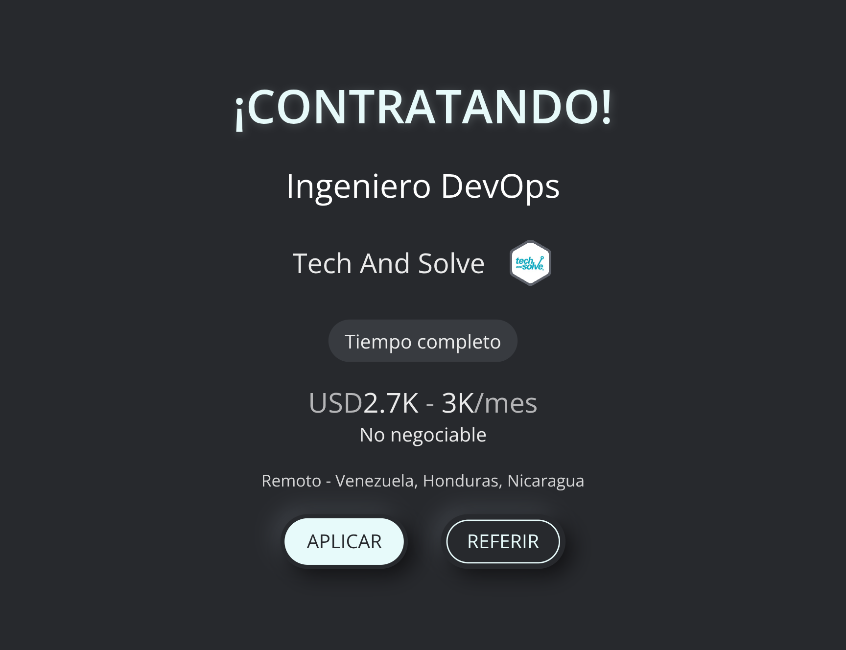 Ingeniero DevOps en Tech And Solve | Torre