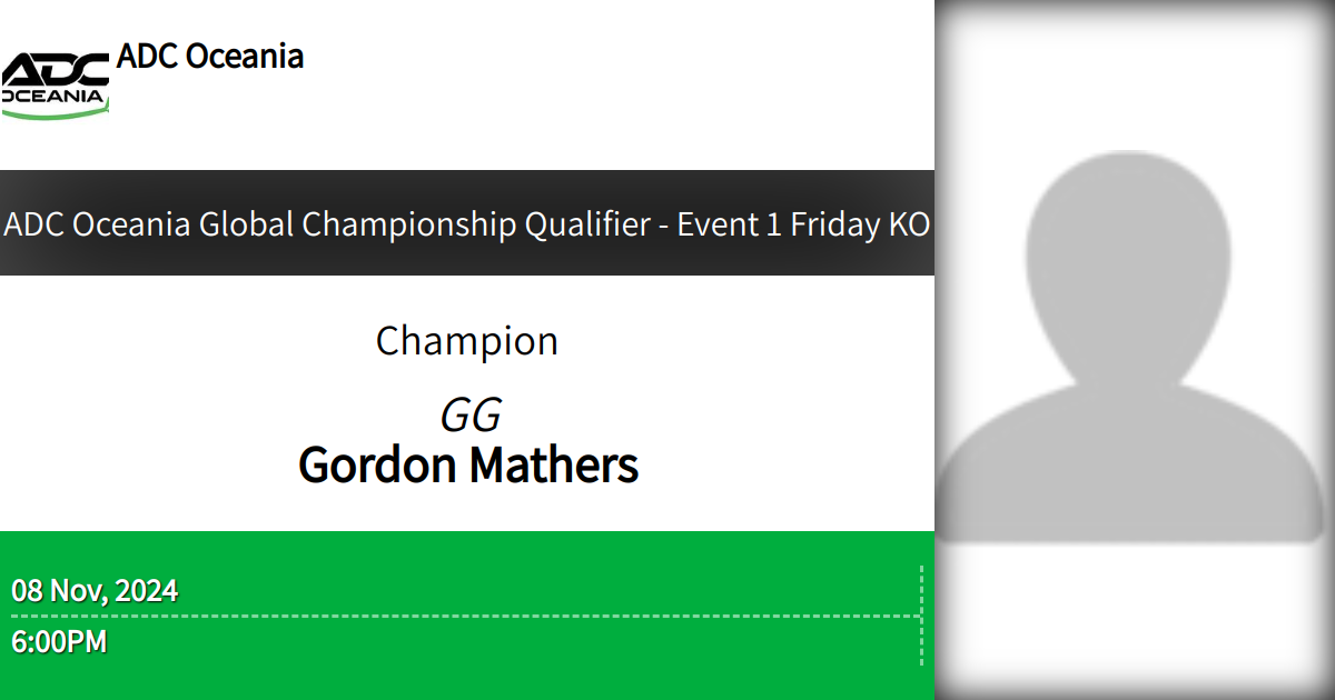 ADC Oceania Global Championship Qualifier - Event 1 Friday KO