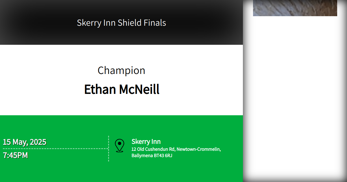 Skerry Inn Shield Finals