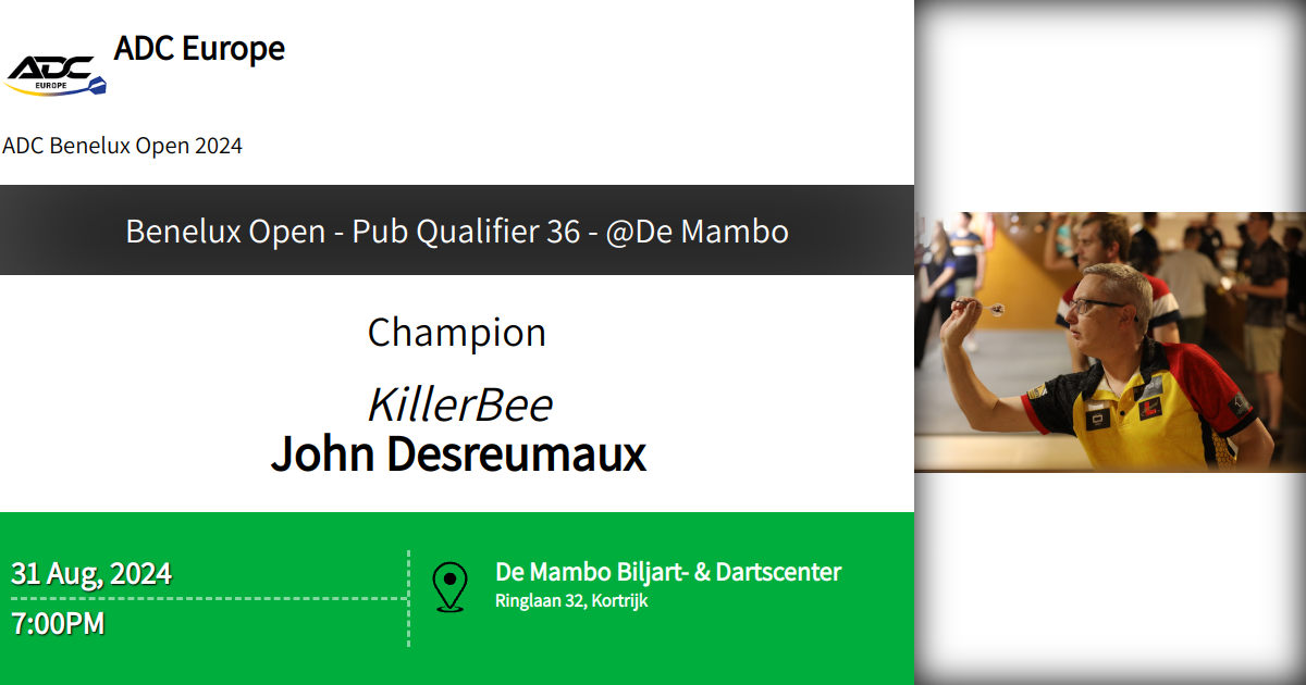 Benelux Open - Pub Qualifier 36 - @De Mambo