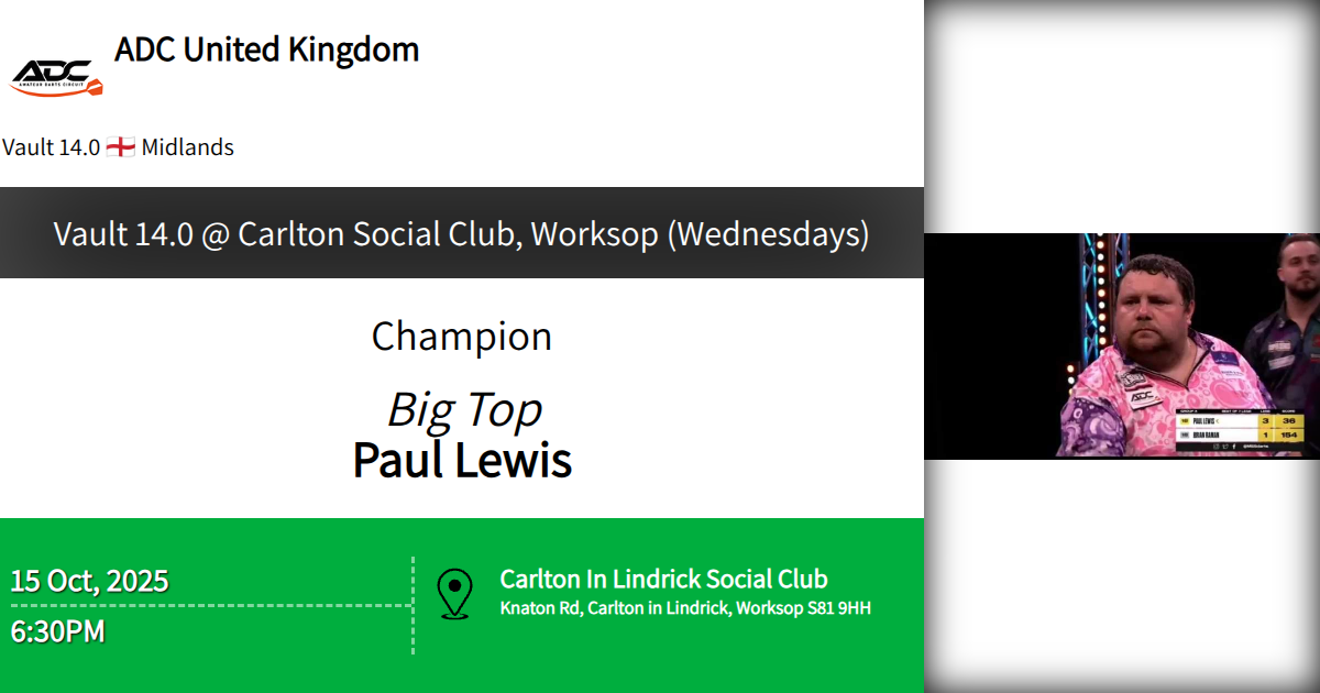 Vault 14.0 @ Carlton Social Club, Worksop (Wednesdays)