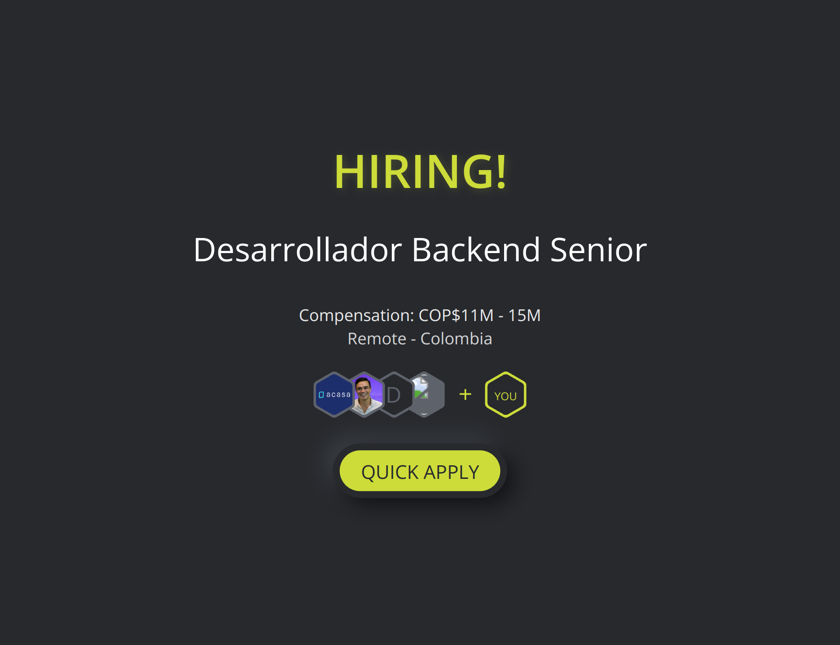 Desarrollador Backend Senior en acasa | Torre